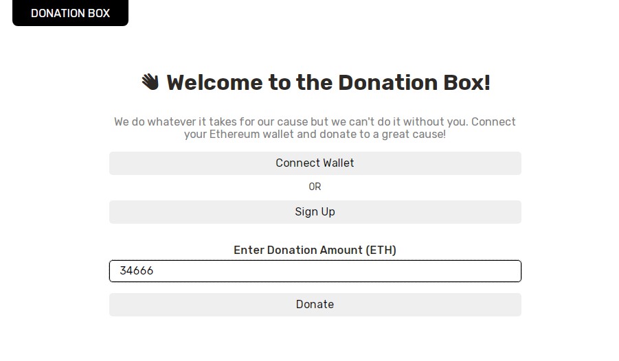 A Donation Box App Built Using React