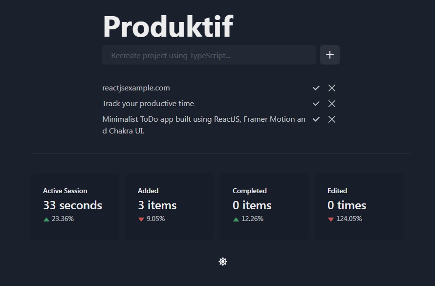 Minimalist ToDo App Built Using ReactJS Framer Motion And Chakra UI