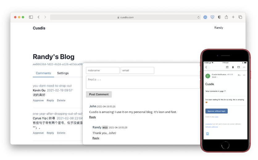 A lightweight and privacy-friendly Comment System Built Using React
