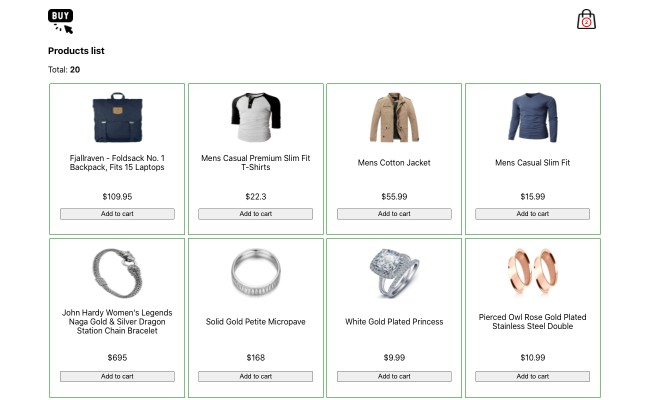 Shop Cart Page Built Using React And Redux