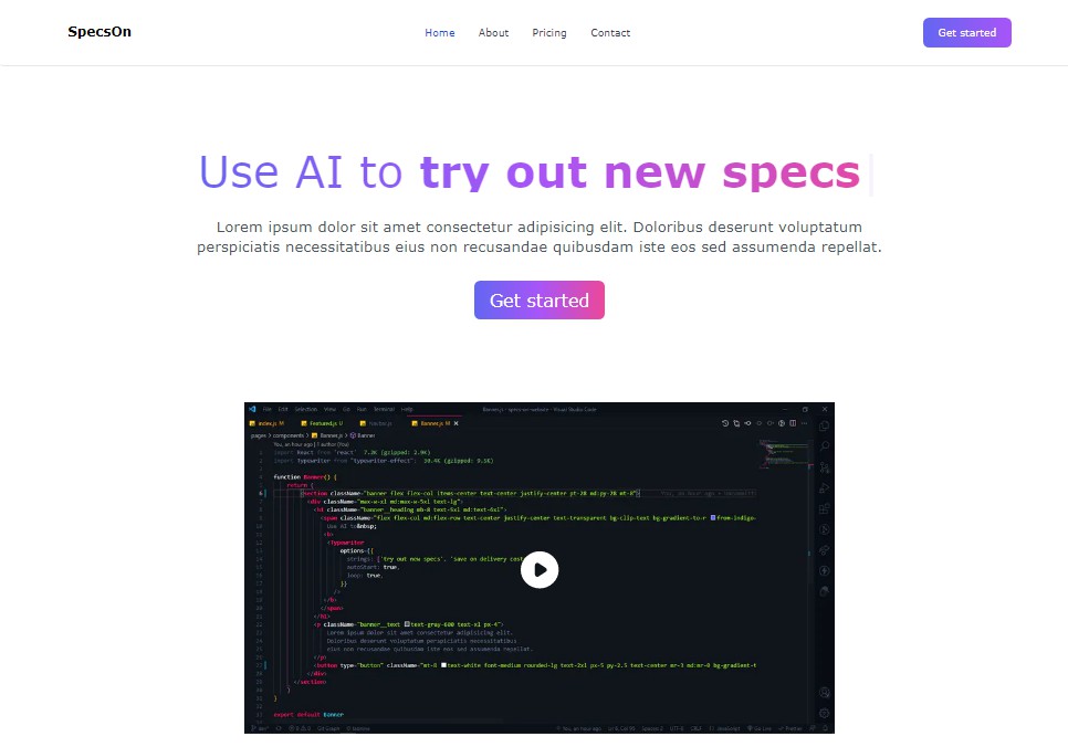 A website that makes use of the specs API (glasses) methods. With a ...