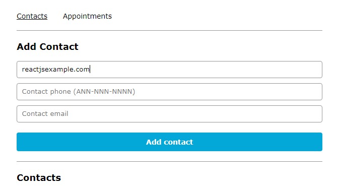 Contact - React.js Examples