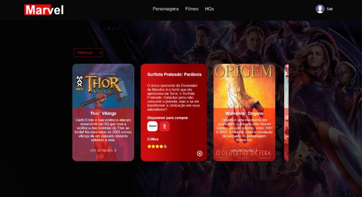 A Marvel Platform challenge Using React