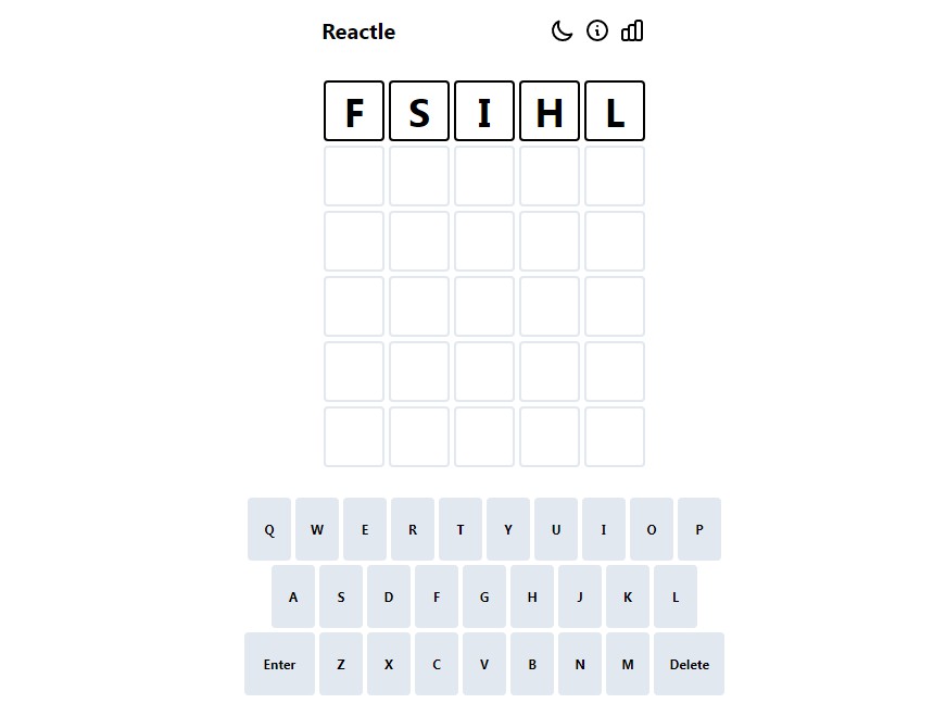A fun Wordle clone made using React, Typescript, and Tailwind CSS