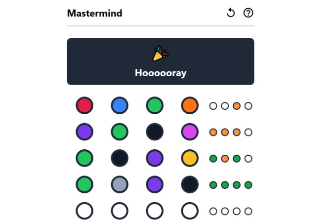 Yet another Mastermind game Built Using React