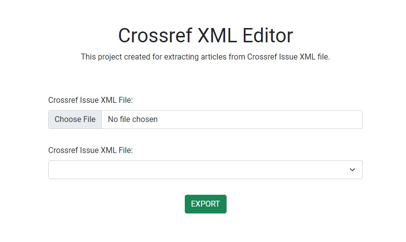 Export articles from Crossref Issue XML