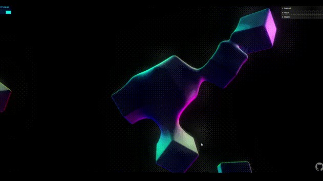 R3f normal color: A Model with Raymarching with physics simulation