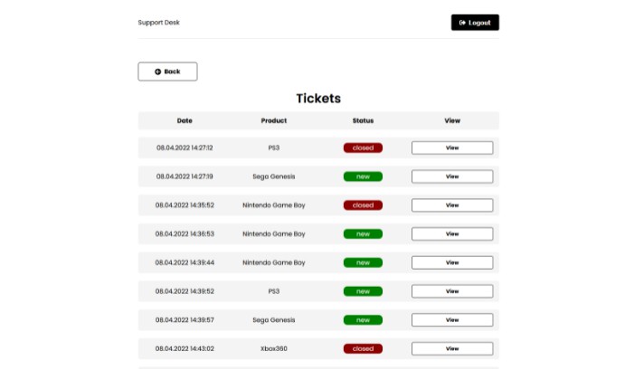 Support Desk App using React, Redux and MongoDB