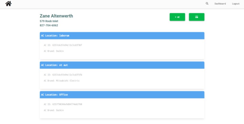 A react application for use in recording the details and maintenance ...