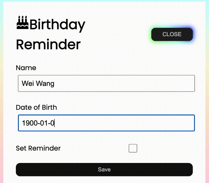Birthday - React.js Examples