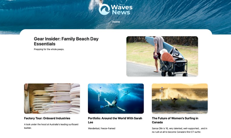 Waves News Blog using React.js