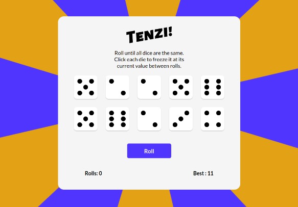 A dice game The player needs to roll dice until they are all the same