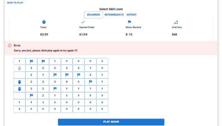 NPM module Classic Mine Sweeper game created using Typescript and ... NPM module Classic Mine Sweeper game created using Typescript and ...