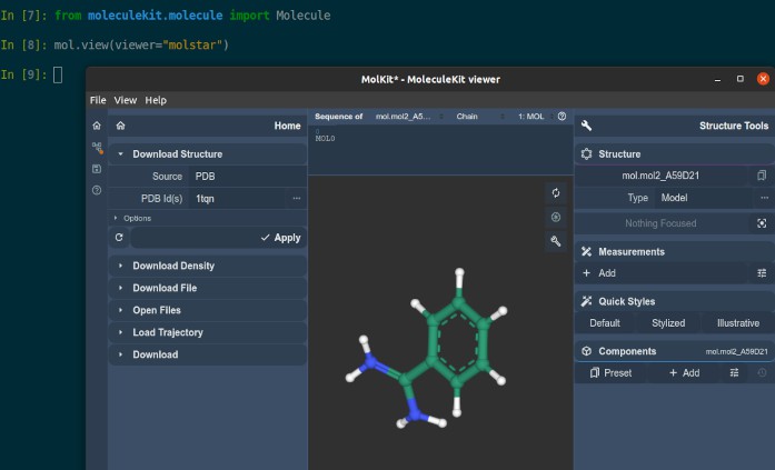 A molstar-based molecular viewer for the MoleculeKit package