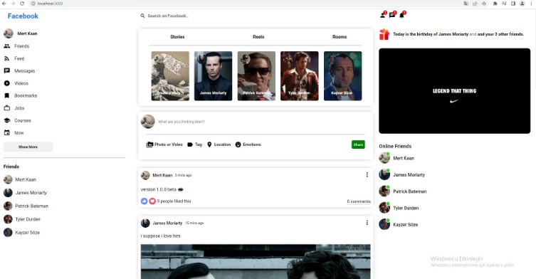 A Small Facebook Frontend Clone Made Using Reactjs