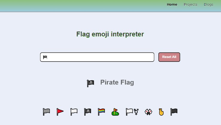 Flag emoji iterpreter built with React