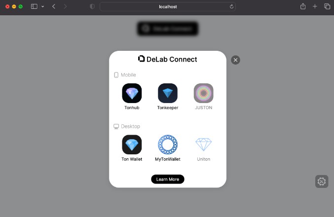 Modal package with different TON wallets for React JS
