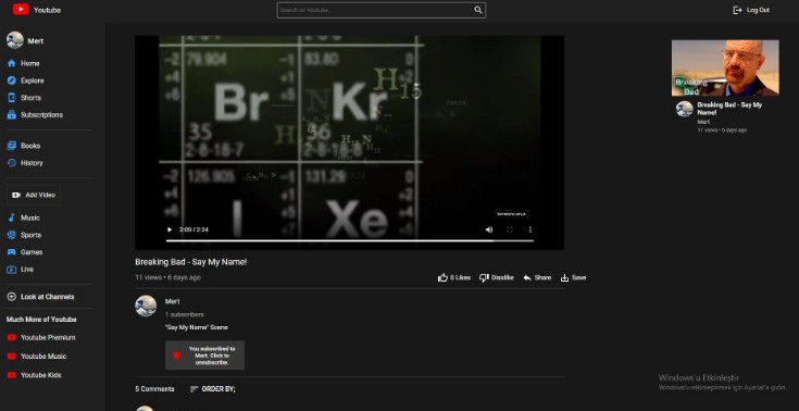 Youtube clone with MERN Stack