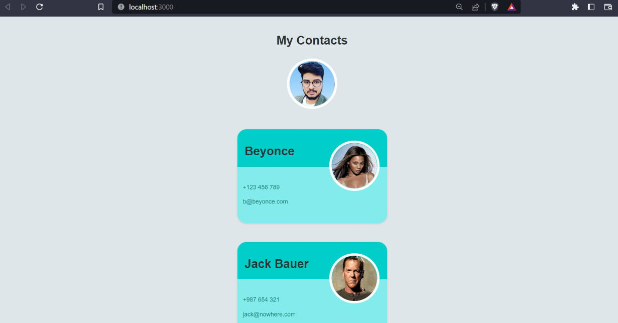 Contact - React.js Examples