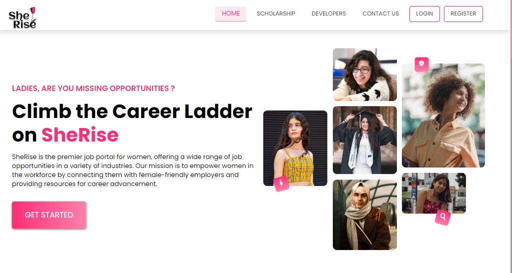 A job portal for women built using React