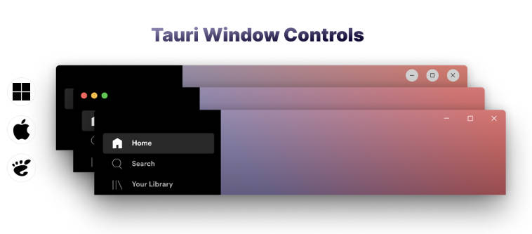 Native-looking window controls for Tauri 2
