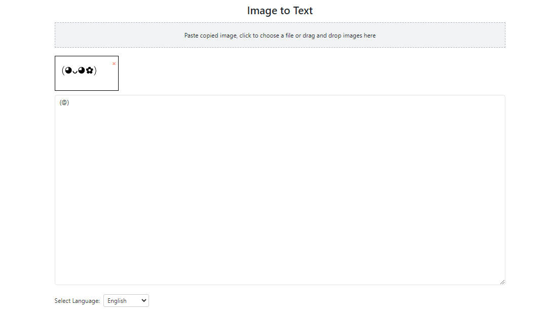 Image to text (OCR) application developed with React